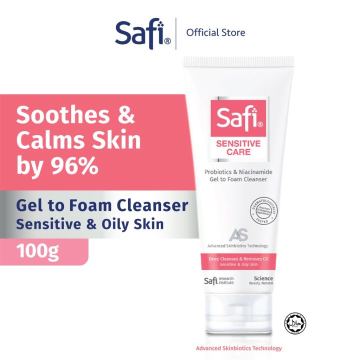 SAFI Sensitive Care Probiotics & Niacinamide Foaming Cleanser 100g ...