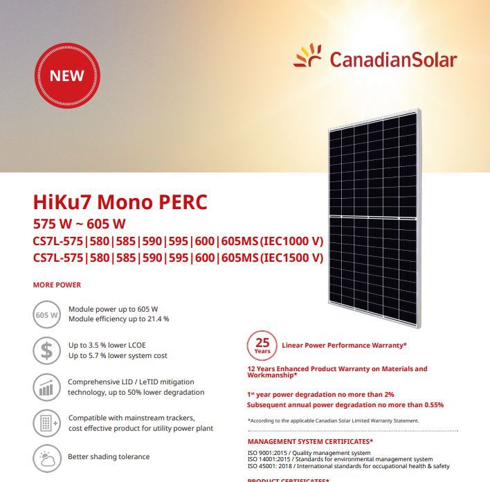 605w Canadian Solar Panel Monocrystalline (10pcs) | Lazada PH