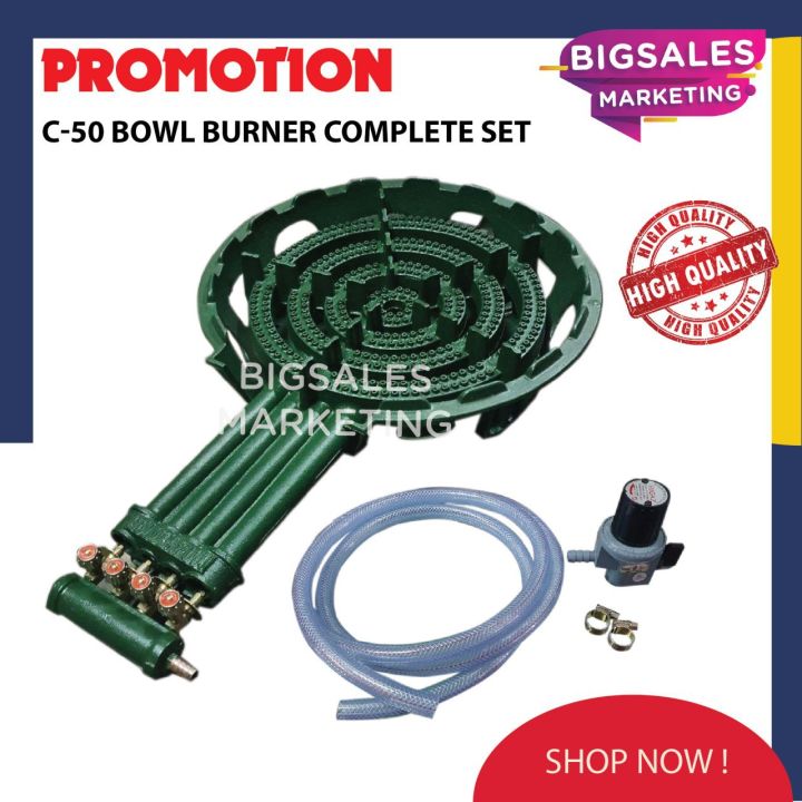 C-50 BIGSALES Cast Iron Bowl Burner 4 Fire Control High Pressure Gas ...