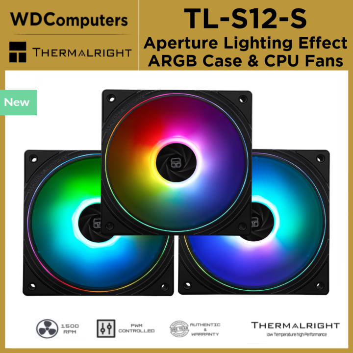 THERMALRIGHT TL-S12-S Computer Case and Cooler Fans. 5v ARGB ...