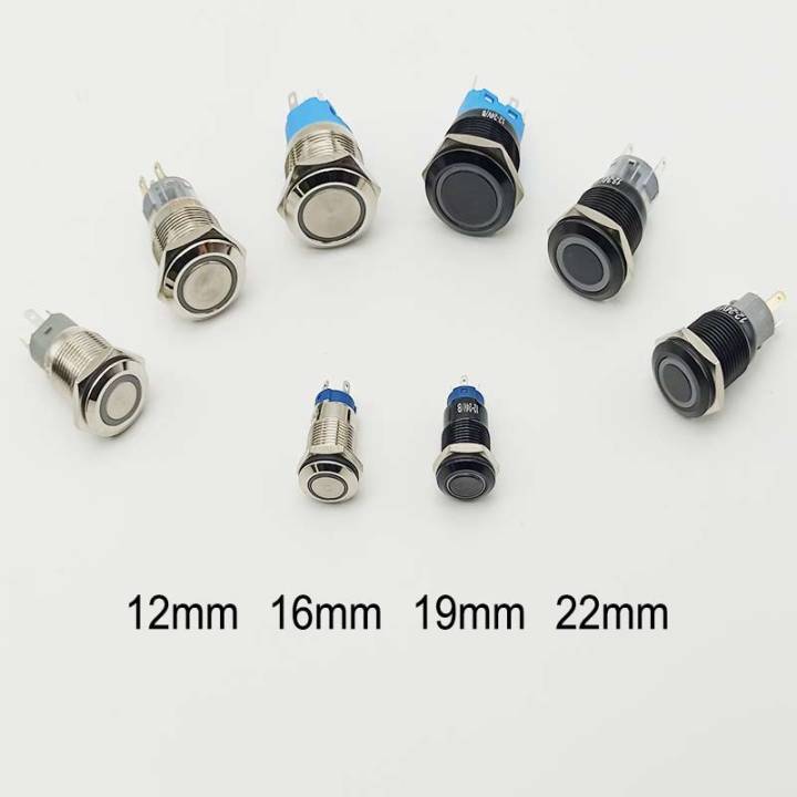 12mm 16mm 19mm 22mm Electronics Pin Foot Led Light Metal Push Button ...