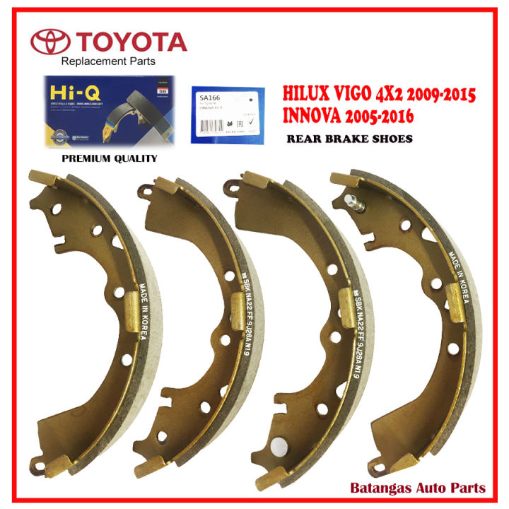 BRAKE SHOE Toyota INNOVA HILUX 4X2 2005-2015 HI-Q SA166 OEM Quality ...