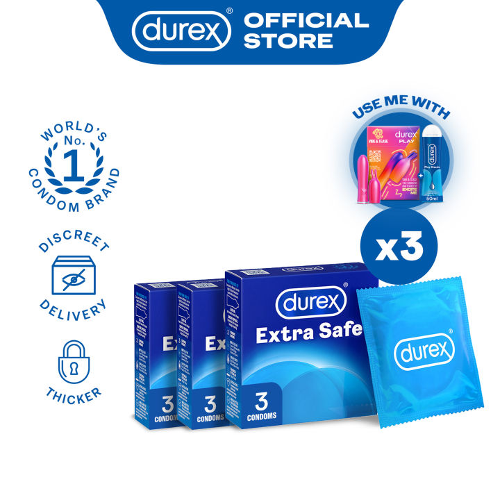 Bundle of 3 Durex Extra Safe Condoms Safest Pack of 3 For Men Lazada Singapore