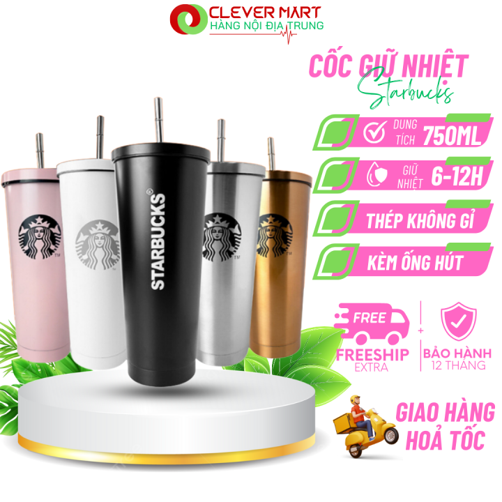Cốc Giữ Nhiệt Starbuck 500ML & 750ML Inox Cao Cấp Không Gỉ, Ly Uống ...