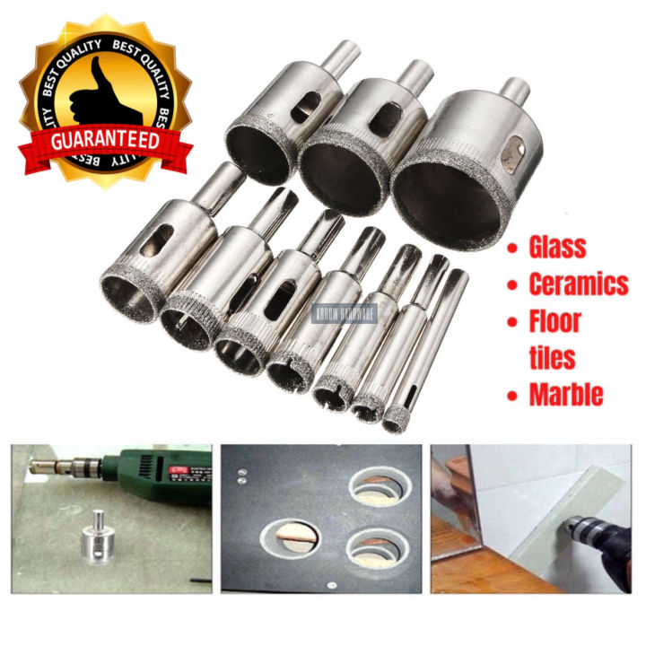 Diamond Coated Hole Saw Drill Bit for Glass, Ceramics, Floor Tiles ...