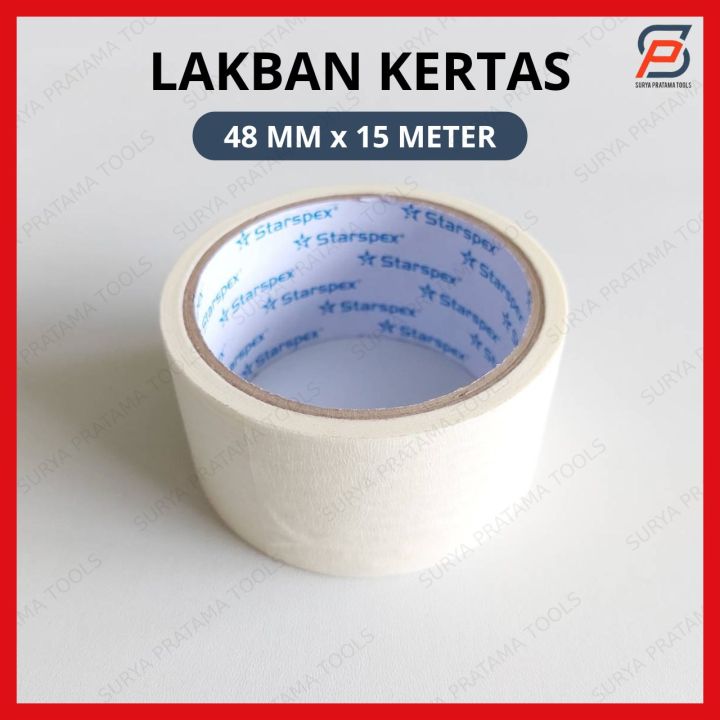 LAKBAN KERTAS / MASKING TAPE 48mm x 15 meter ISOLASI KERTAS BESAR 2 ...