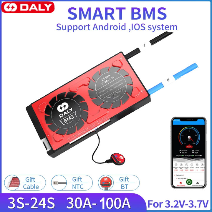 Daly Smart Bluetooth BMS 12V 24V 36V 48V 60V 72V 18650 Batt 3S 4S 8S 13S 16S 20S 24S Li-ion ...