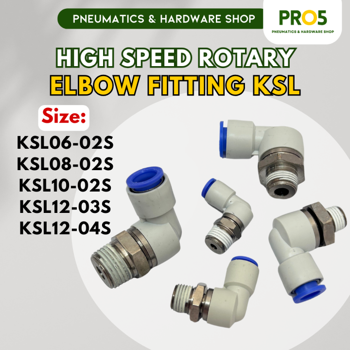 High Speed Rotary Elbow Fitting KSL Series KSL06-02S 08-02S 10-02S 12-03S 12-04S Elbow Threaded ...