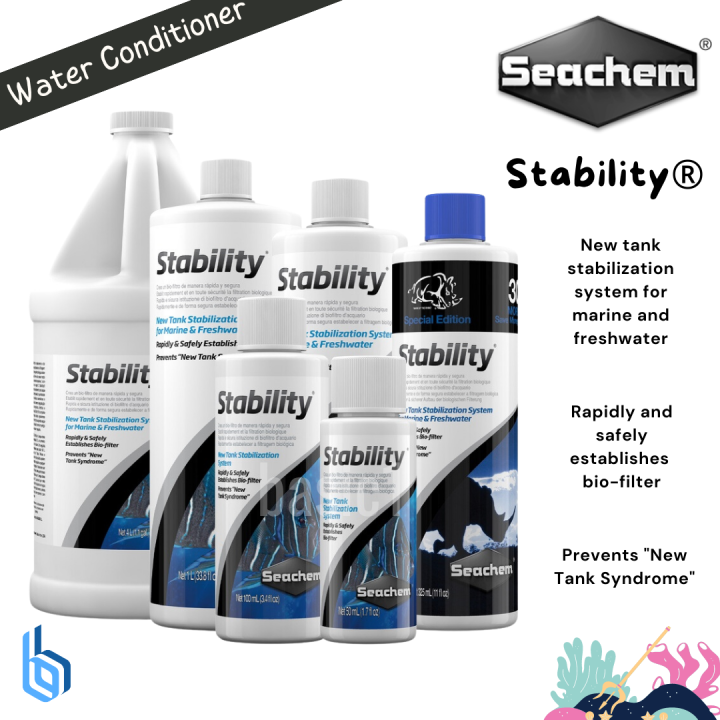 Seachem stability 100ml, 325ml, 500ml, 1L or 4L ( Prevents "New Tank Syndrome" ) | Lazada PH