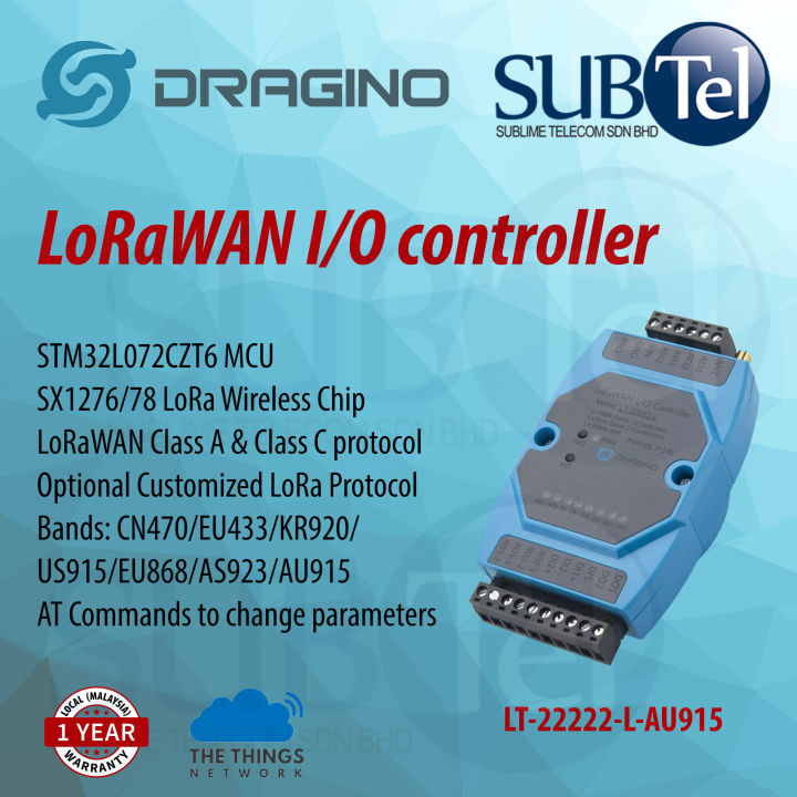 DRAGINO LT-22222-L-AU915 LoRaWAN I/O Controller LT-22222-L LoRa WAN TTN The Things Network IoT ...