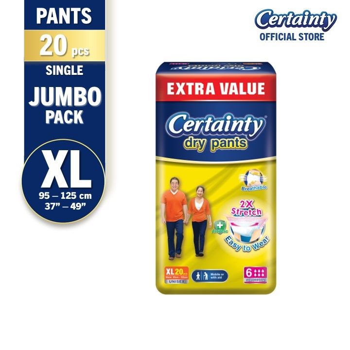 Certainty DryPants Jumbo Pack XL 1 x 20s Adult Diaper | Lazada