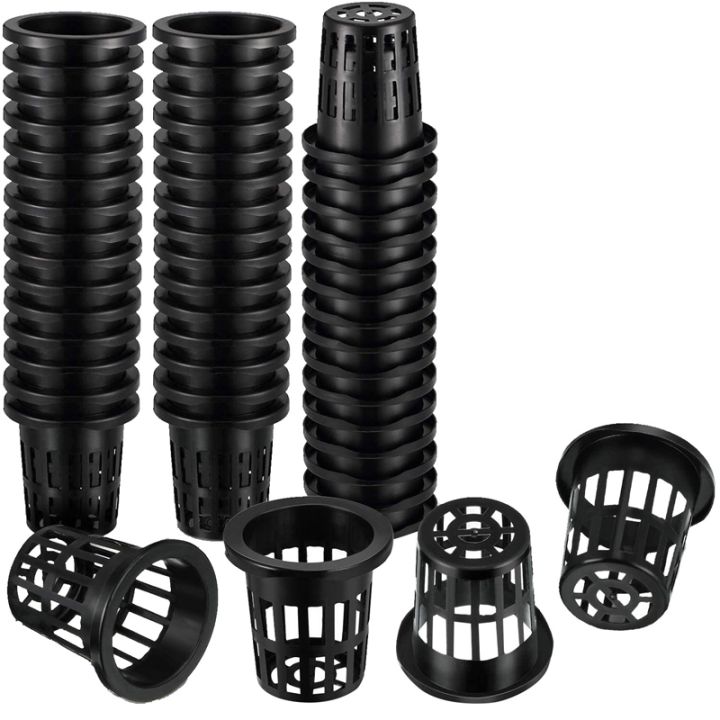 100 Pack 1.77 Inch Net Cups Slotted Mesh Wide Lip Filter Plant Net Pot ...