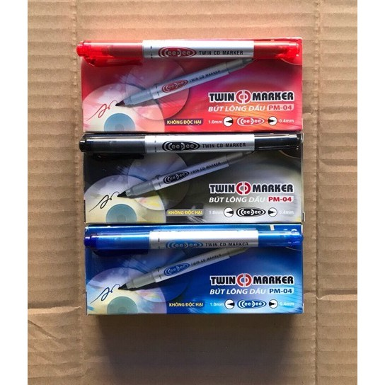 HỘP 10 Bút Lông Dầu Thiên Long Hai Đầu PM-04 | Lazada.vn