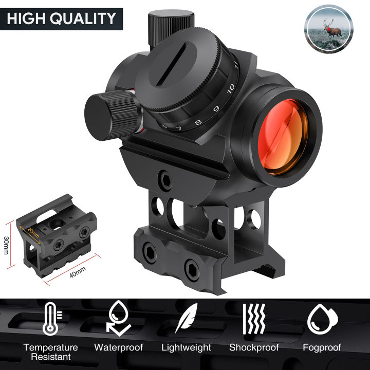 100% Original T1G Red Dot Scope Sight 1X20 Tactical Reflex Scope with ...