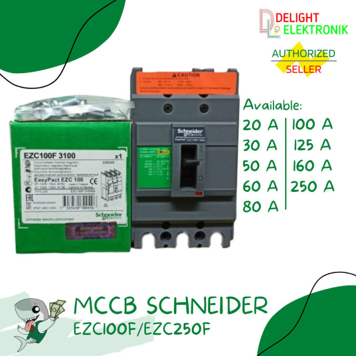 MCCB Breaker Schneider EZC100F 3 Phase 20A 30A 50A 60A 80A 100A 250A | Lazada Indonesia