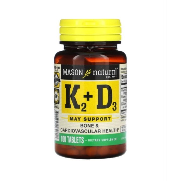 Mason Natural Vitamin K2 plus D3, 100 Tablets | Lazada PH