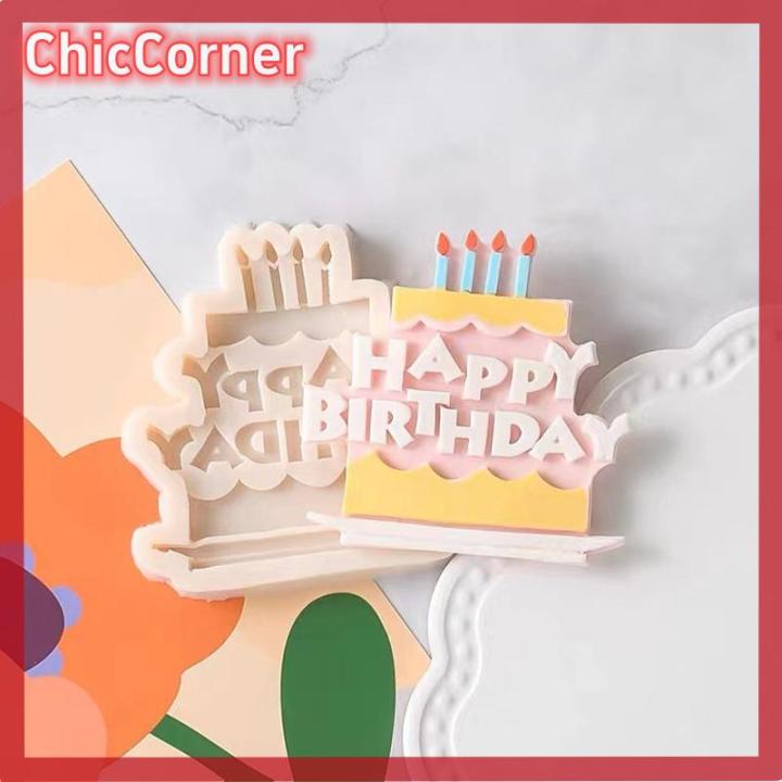 [ChicChic] 1PC Silicone 3D Hạnh Phúc sinh nhật Bảng chữ cái tiếng Anh khuôn cho sô cô la khuôn ...