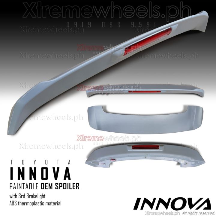 Toyota Innova 2016-2025 Rear Spoiler With 3rd Break Light No Paint ...