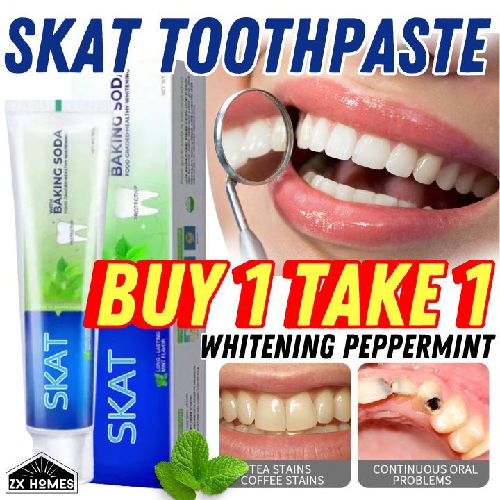 🔥Hot Sale🔥[BUY 1 TAKE 1] SKAT Baking soda Whitening Toothpaste ...