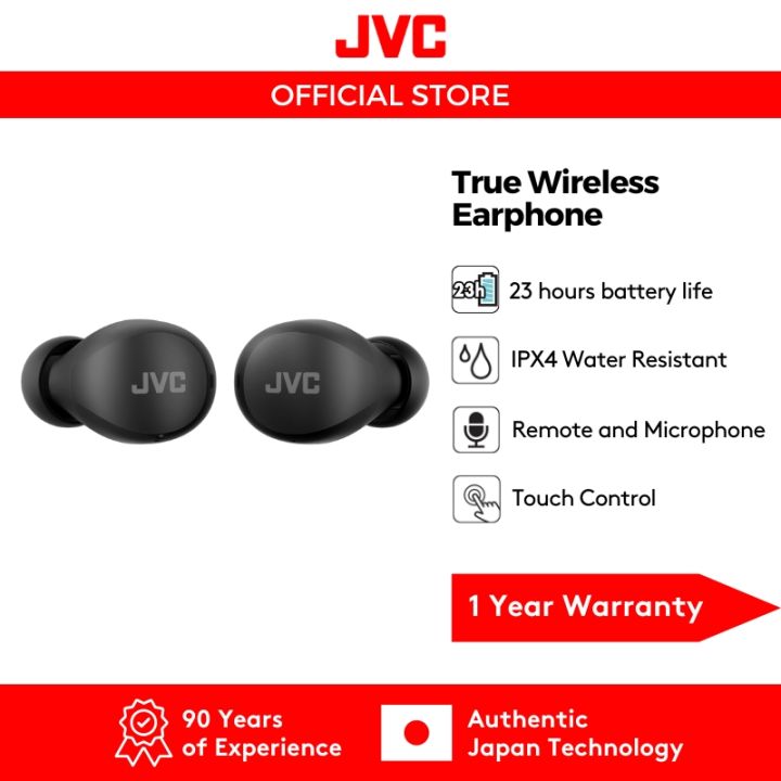 JVC HA-A6T True Wireless Earphone | 23 Hours Battery Life | IPX4 Water Resistant | Bass Boost ...