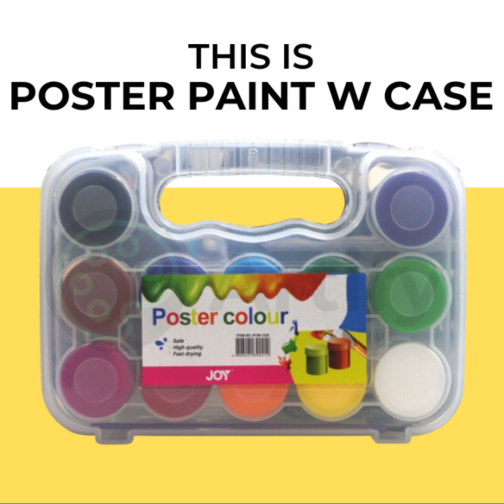 JOY Poster Colour Poster Color Poster Paint In a case 12 colors with ...