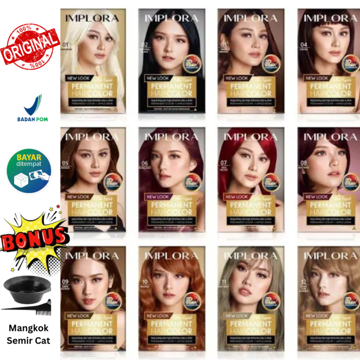Implora New Permanent Hair Color Semir Rambut ️BPOM - Cat Rambut ...