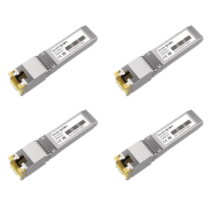 4X 10G SFP+ Module 10GbE Copper SFP Modules Optical Port Turn to RJ45 ...