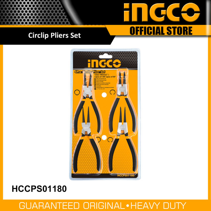 INGCO 4pcs Circlip Pliers Set 7", Carbon Steel HCCPS01180 IHT | Lazada PH
