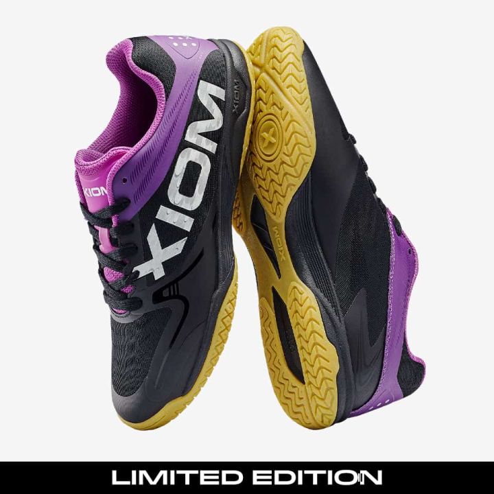 (PM For Size) Xiom Limited Edition FT Igre BlackPurple Gumsole Original Table Tennis Shoes ...