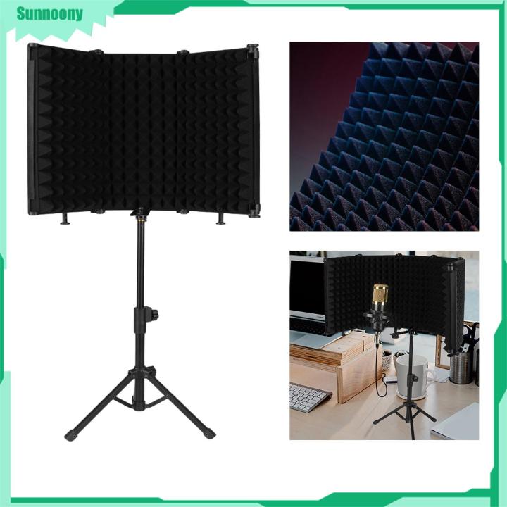 Sunnoony Microphone Isolation Shield Adjustable Height Tripod Stand for ...