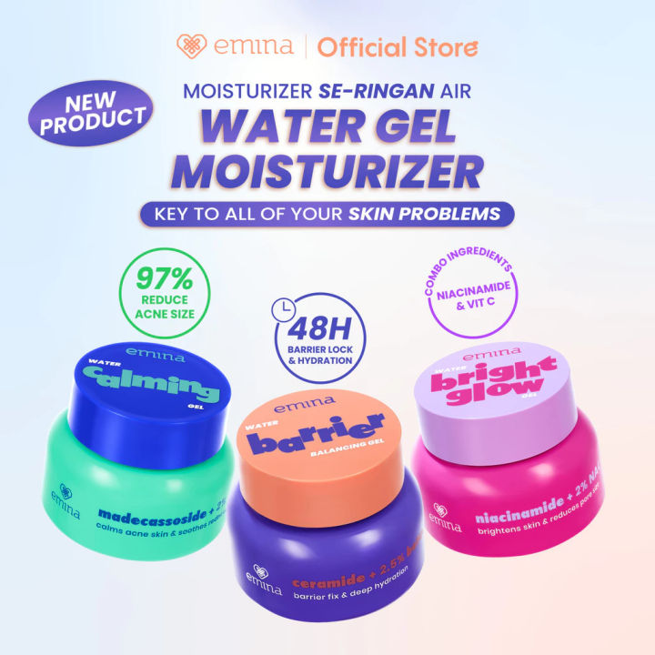 New ! Emina Water Gel Moisturizer Netto 30g | Pelelmbab Wajah Emina ...