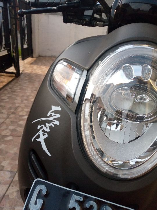 Stiker Tulisan Jepang Keren Kanji Racing Variasi Motor Sticker Hologram ...