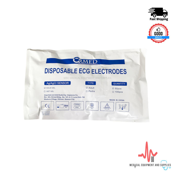 Ormed Disposable ECG Electrodes - Adult (50PCS/PACK) | Lazada PH