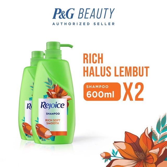 [Paket isi 2] Rejoice Shampoo Rich Halus Lembut Argan Perawatan Rambut 600ml | Lazada Indonesia
