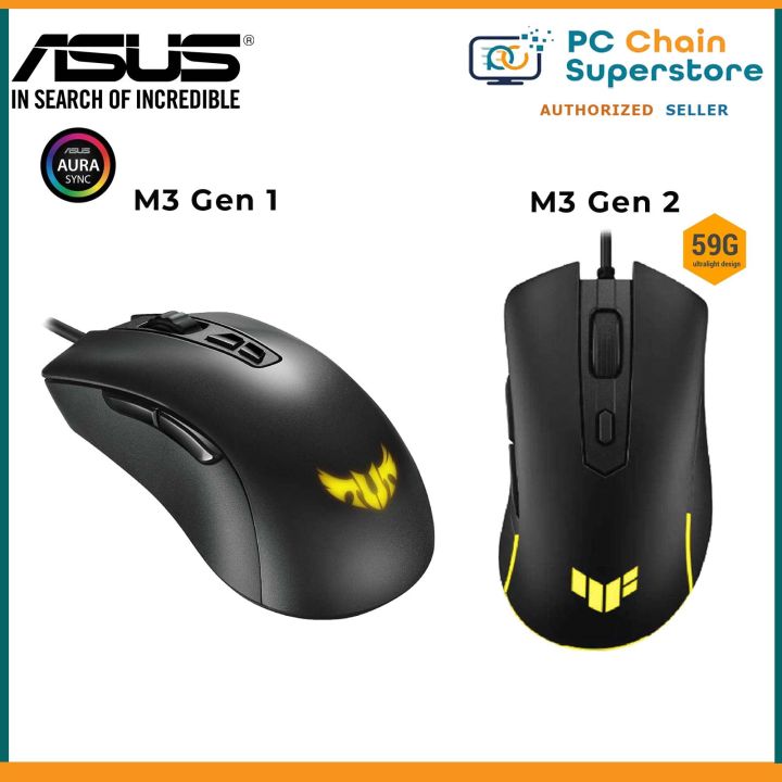 ASUS TUF Gaming M3 / M3 GEN 2 II Ergonomic Wired RGB Gaming Mouse ...