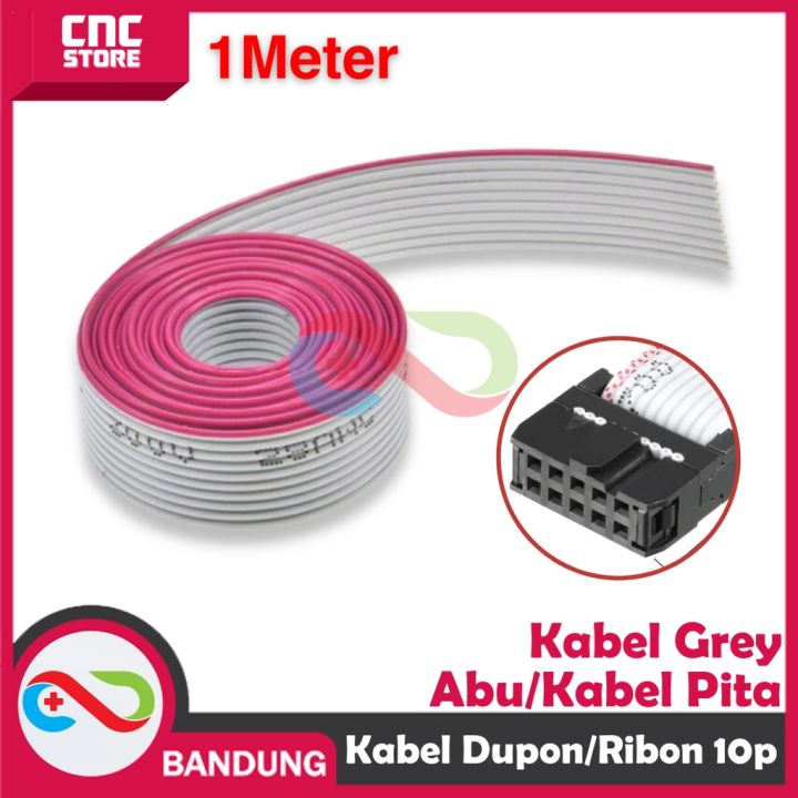 KABEL GRAY ABU 1M FLAT PITA RIBON DUPONT IDC 10P 10 PIN IDC ASP ISP ...