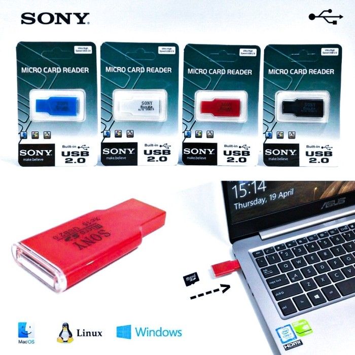 CARD READER MICRO SD USB 2.0 - ULTRA HIGH SPEED BUILT IN USB 2.0 ...