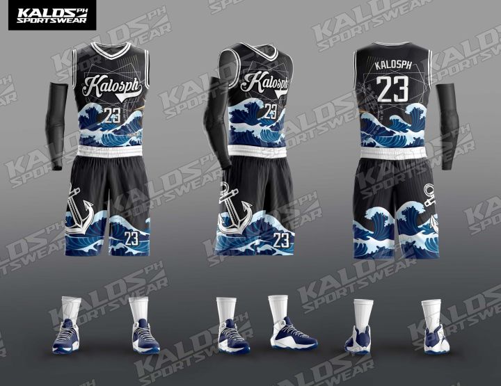 055 SEAFARER MARINE SEAMAN DESIGN BASKETBALL JERSEY SET SANDO AND SHORT ...