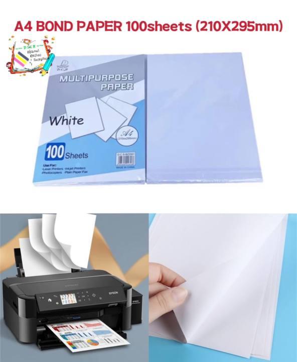 A4 BOND PAPER 100sheets (210X295mm) office supplies | Lazada PH