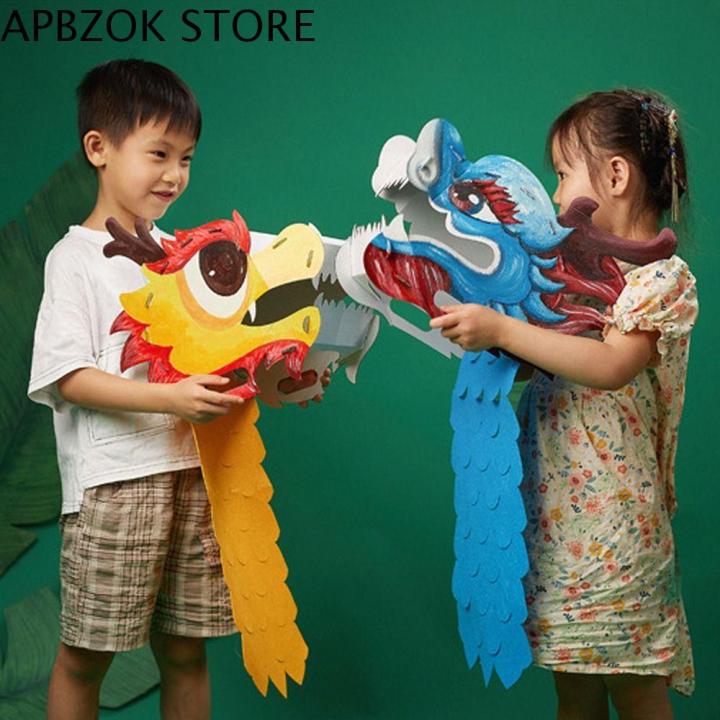 APBZOK 3D Chinese Dragon Head Traditional Paper Dragon Boat Racing Toy ...