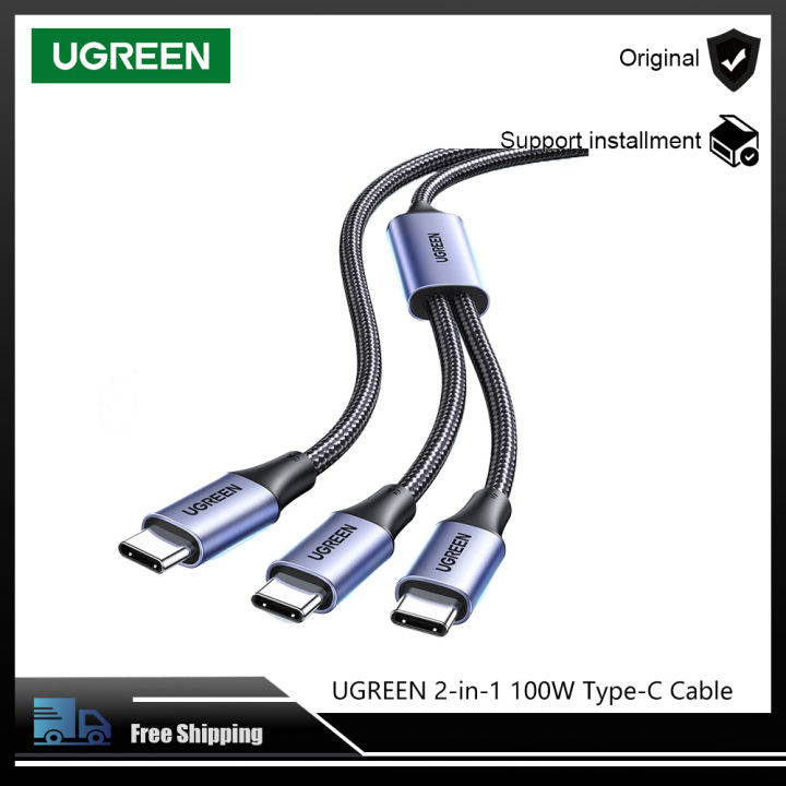 UGREEN Dual Head Type-C Fast Charging Cable PD100W 2-in-1 c to c Car ...