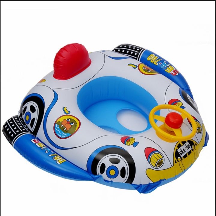 Cartoon Car Shape Baby Float Inflatable Swim Ring Seat Support Pool ...