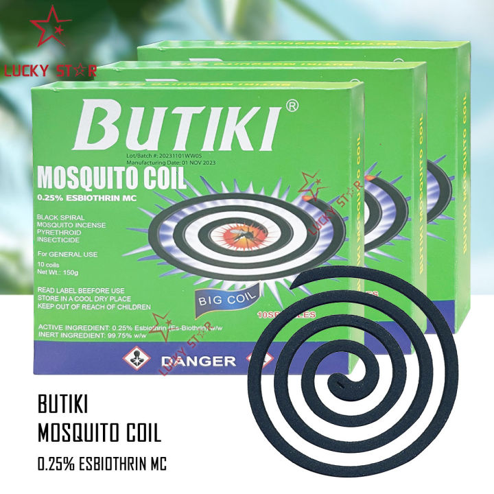 Butiki Mosquito Coil 10 Spirales Household Use Black Spiral Mosquito ...