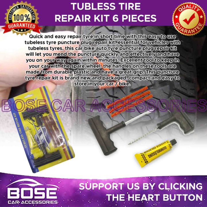 6 in 1 / 8 in 1 Tire Tools TubeLess Type Puncture Repair Plug Kit ...