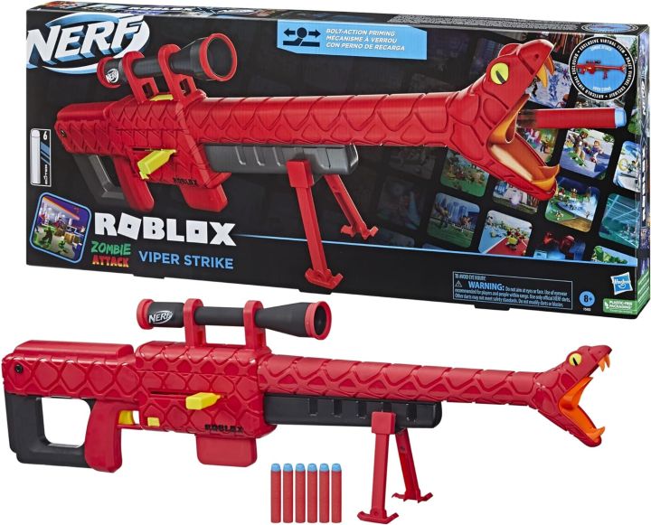 NERF Roblox Zombie Attack Viper Strike Sniper-Inspired Blaster with ...