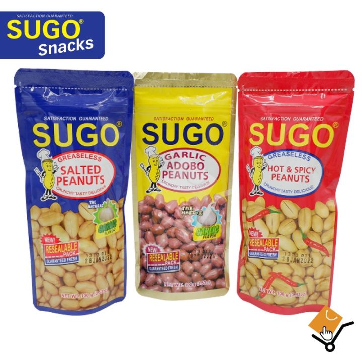Sugo Greaseless Salted Peanuts Resealable Pack 100g 1 pc. | Lazada PH