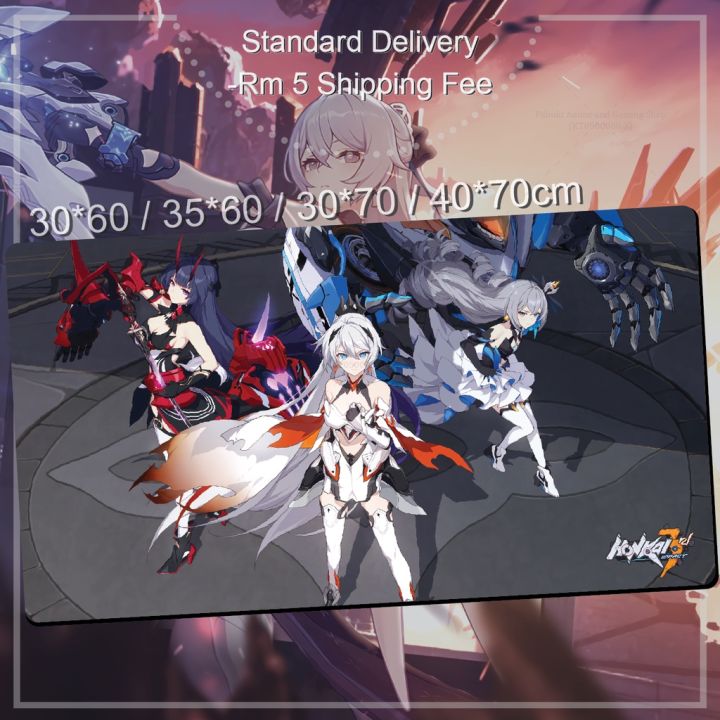 Honkai Impact 3 Kiana Bronya Anime Game Oversized Gaming Long Table Mat ...