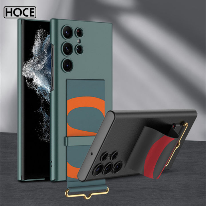 HOCE Ultra Thin Matte Wrist Strap Bracket Phone Case for Samsung Galaxy S25 Ultra S24 S23 Ultra ...