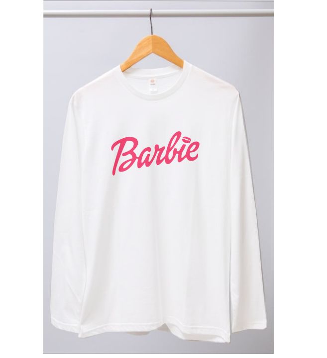 Kaos Wanita Lengan Panjang Jumbo LD 120 130 Barbie Hitam Putih | Lazada ...
