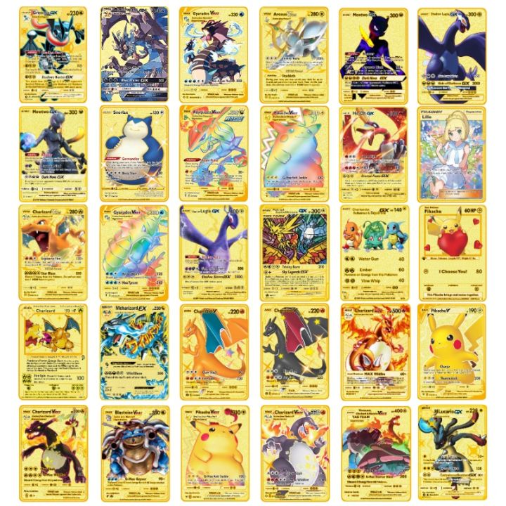 ouYunTingM English Pokemon Cards Metal Pokemon Cards Hard Iron Cards ...